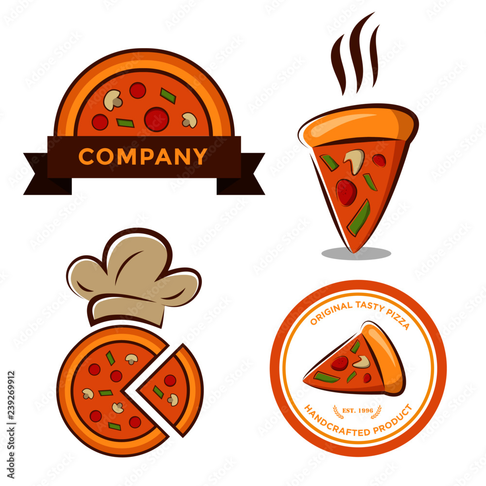 Simple Unique Pizza Icon Symbol Logo For Business Stock Vector | Adobe ...