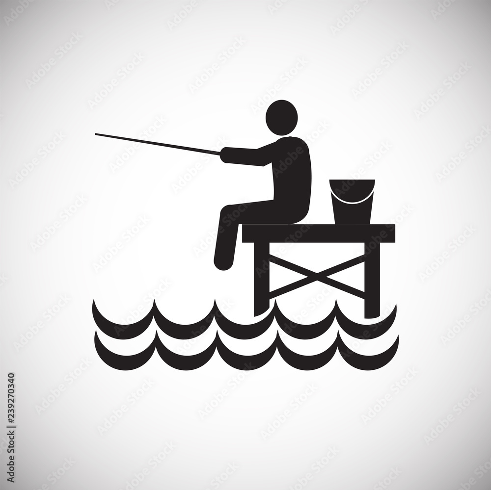 Fisherman icon on white background for graphic and web design, Modern ...