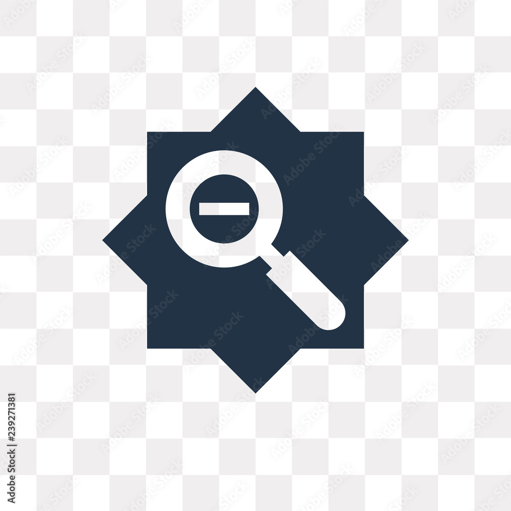 Zoom out vector icon isolated on transparent background, Zoom out ...