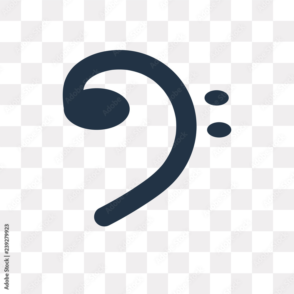 Bass clef vector icon isolated on transparent background, Bass clef ...