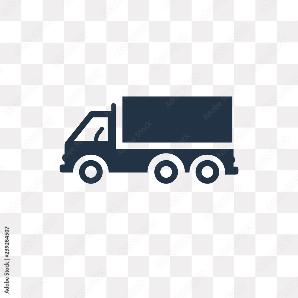 Truck side view vector icon isolated on transparent background, Truck ...