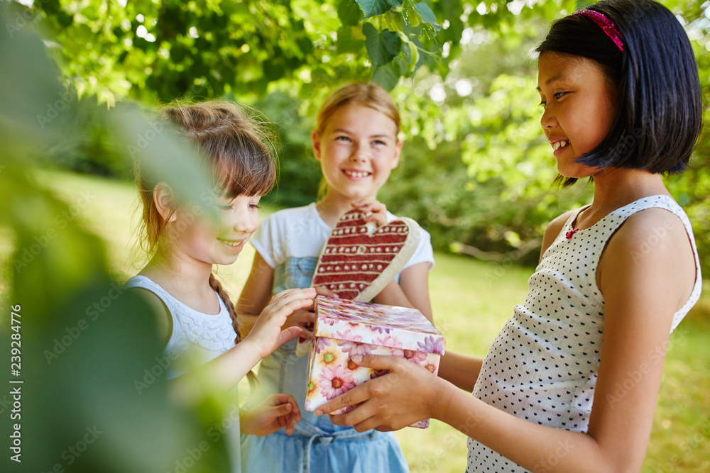 Children donate birthday gifts Stock Photo | Adobe Stock