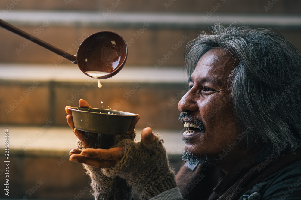 Giving Food To The Beggar