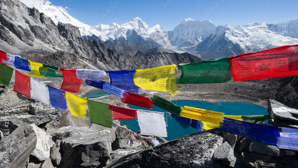 Buddhist Prayer Flags in Himalayas Stock Photo | Adobe Stock