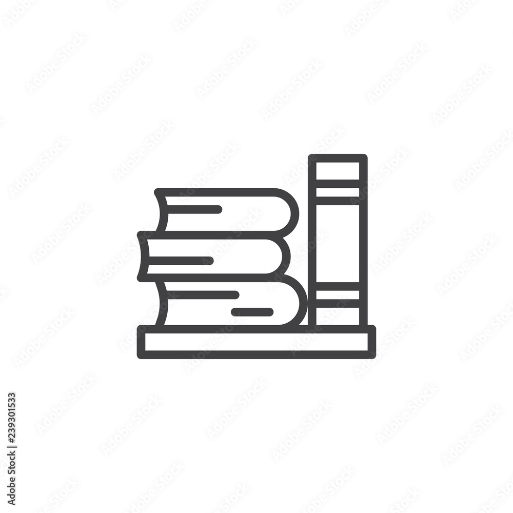 Library books outline icon. linear style sign for mobile concept and ...