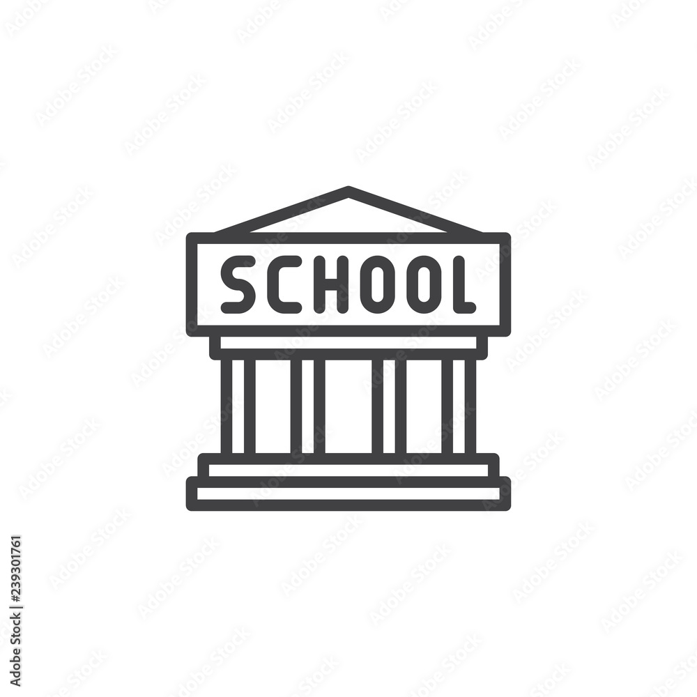 Simple School Building Vector