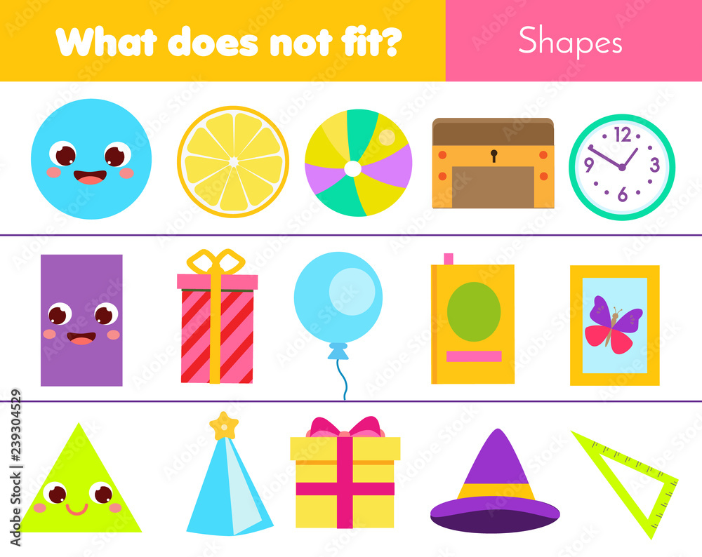 Educational children game. Logic game. What does not fit type. learning ...