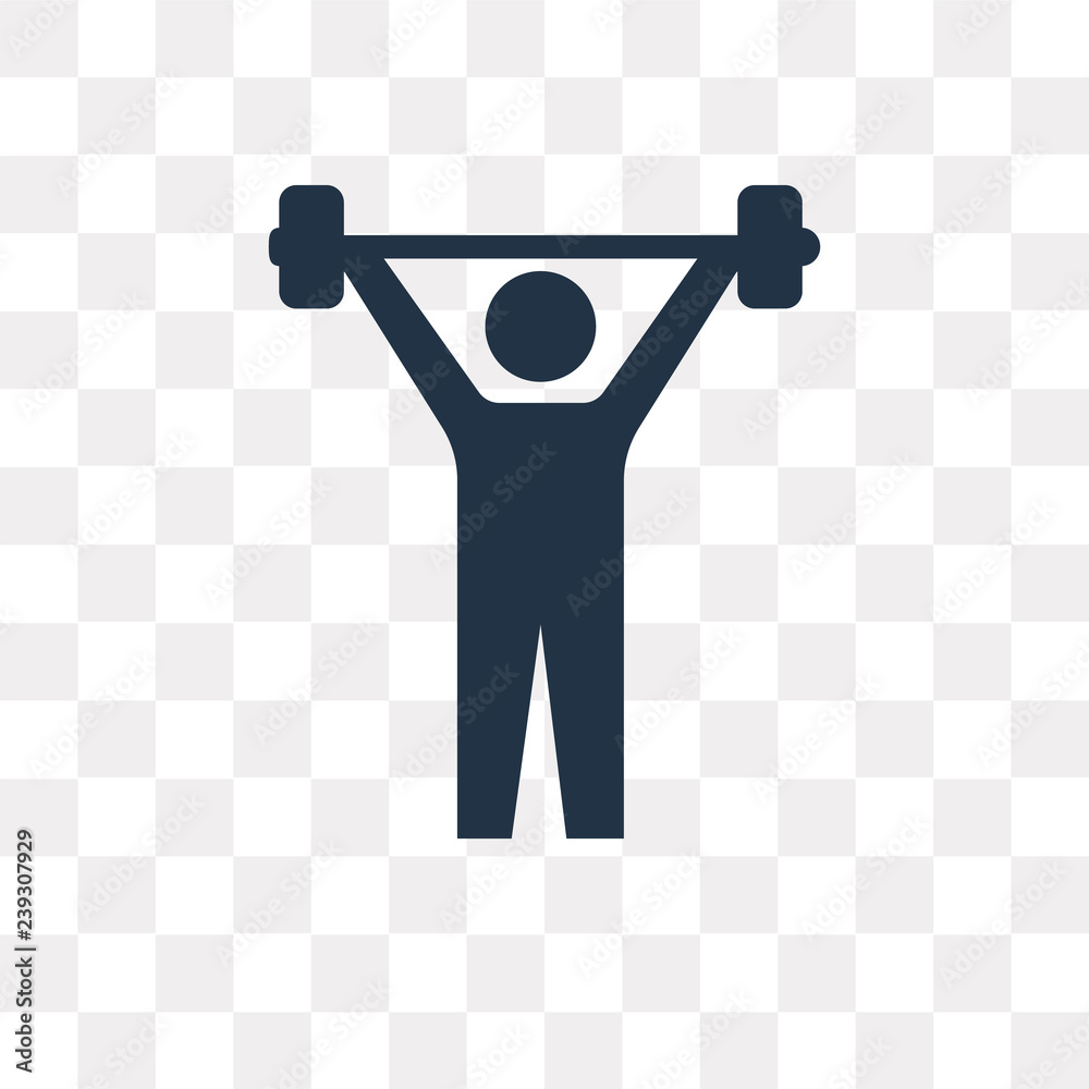 Lifting Barbell vector icon isolated on transparent background, Lifting ...