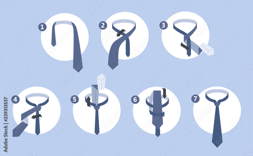 How to tie a tie instruction. Guide Stock Vector | Adobe Stock