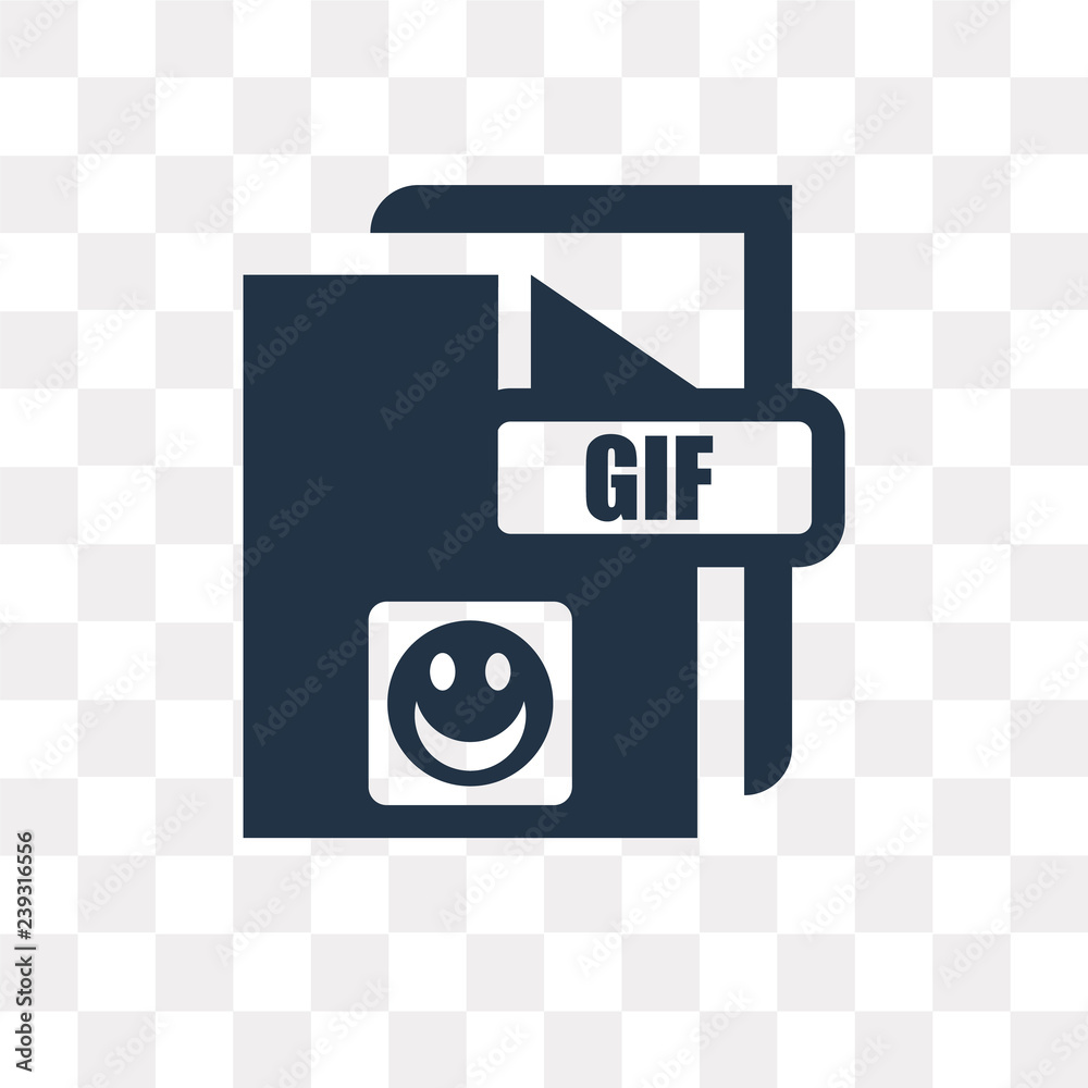 Gif vector icon isolated on transparent background, Gif transparency ...