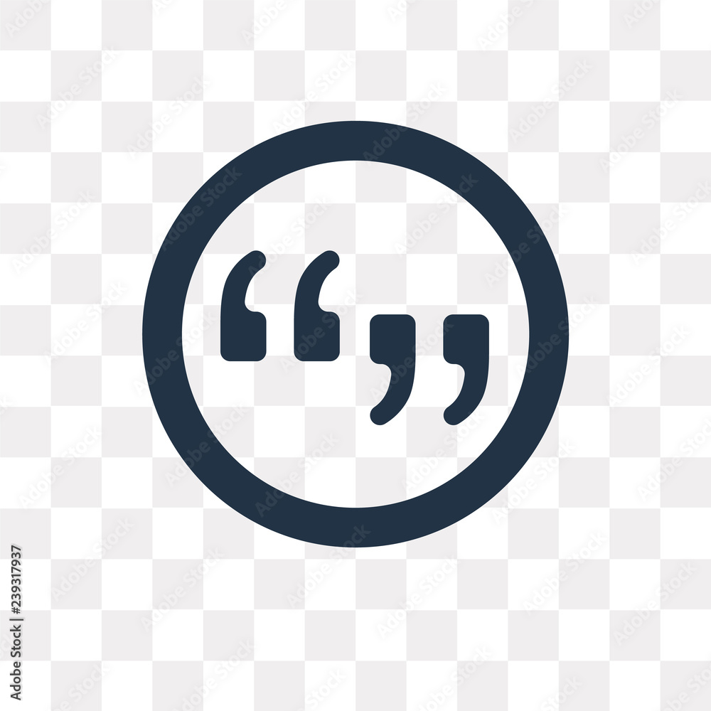 Quotation vector icon isolated on transparent background, Quotation ...