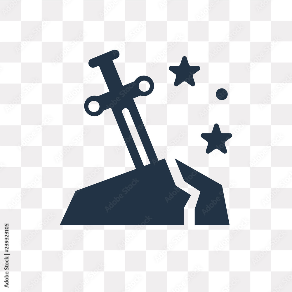 Excalibur vector icon isolated on transparent background, Excalibur ...