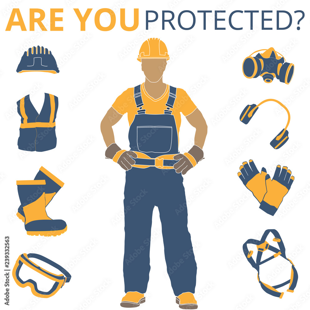 Personal Protective Equipment vector illustration Stock Vector | Adobe ...