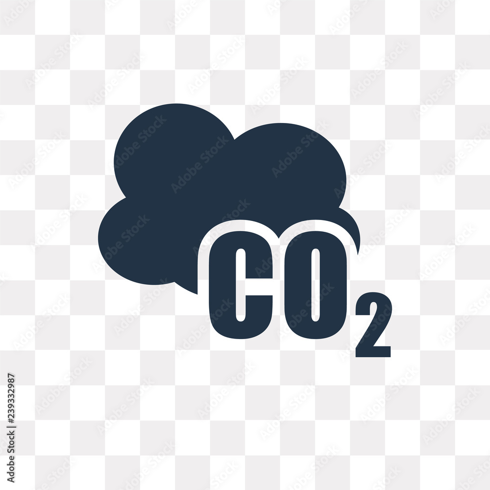 Co2 vector icon isolated on transparent background, Co2 transparency ...