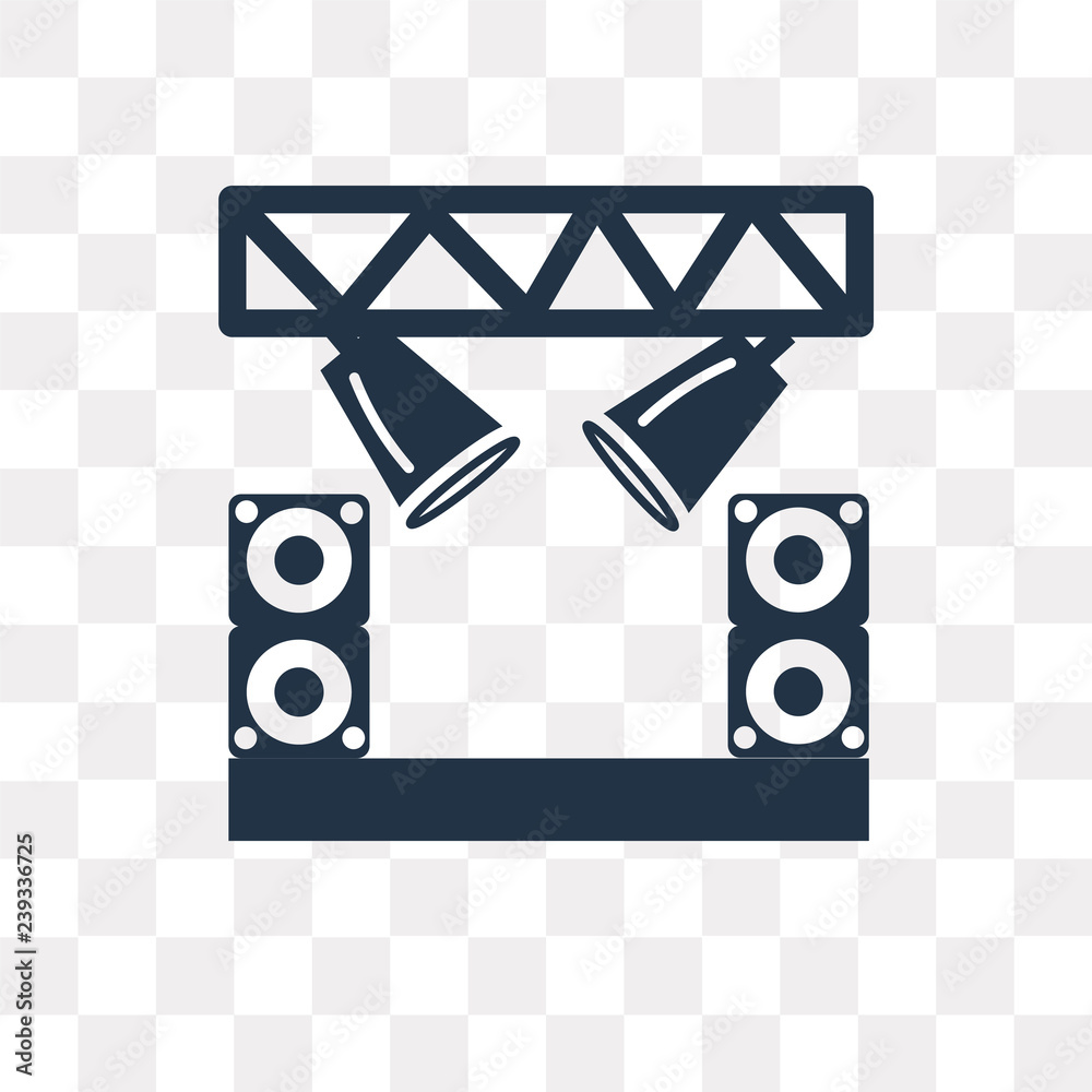 Stage vector icon isolated on transparent background, Stage ...