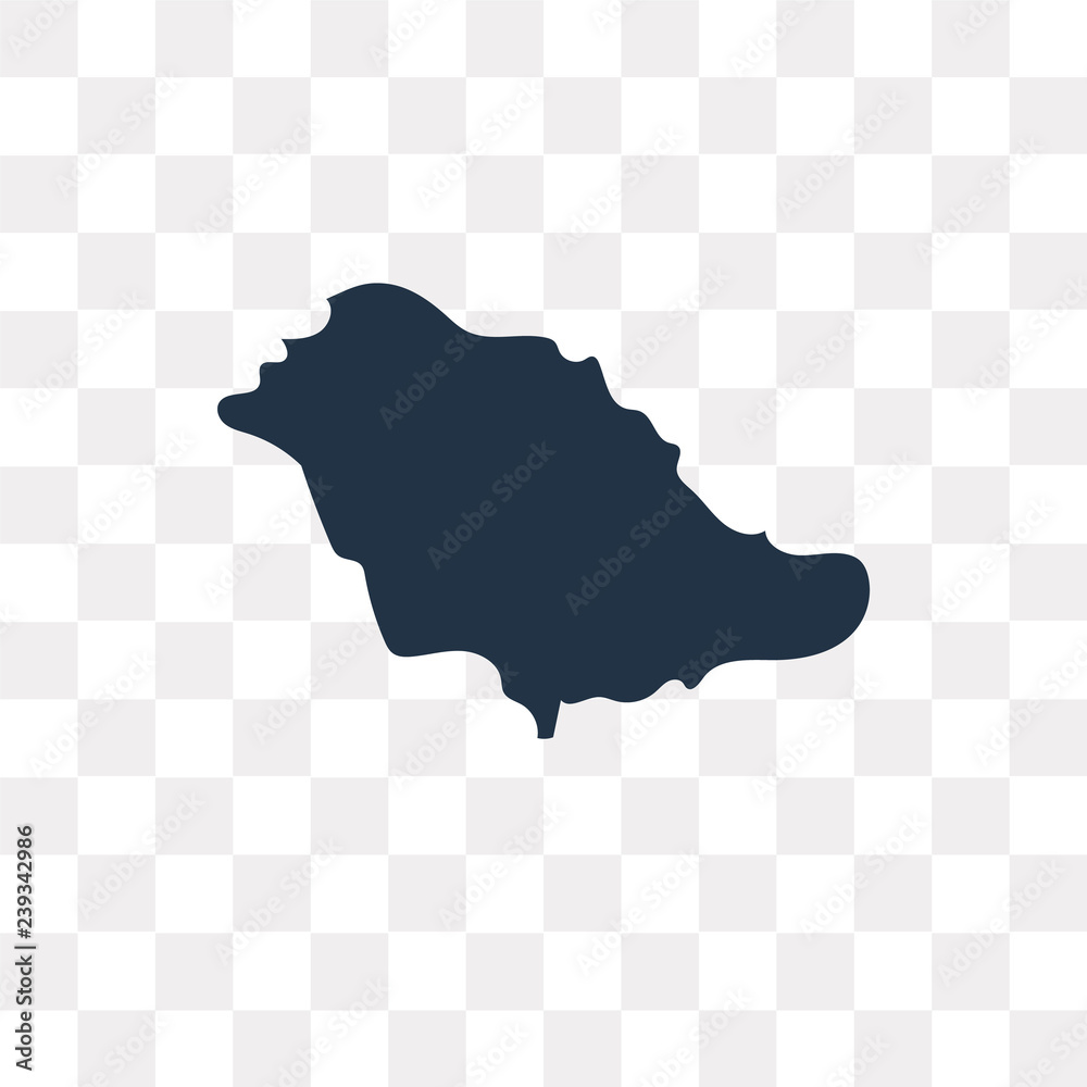 Saudi Arabia map vector icon isolated on transparent background, Saudi ...