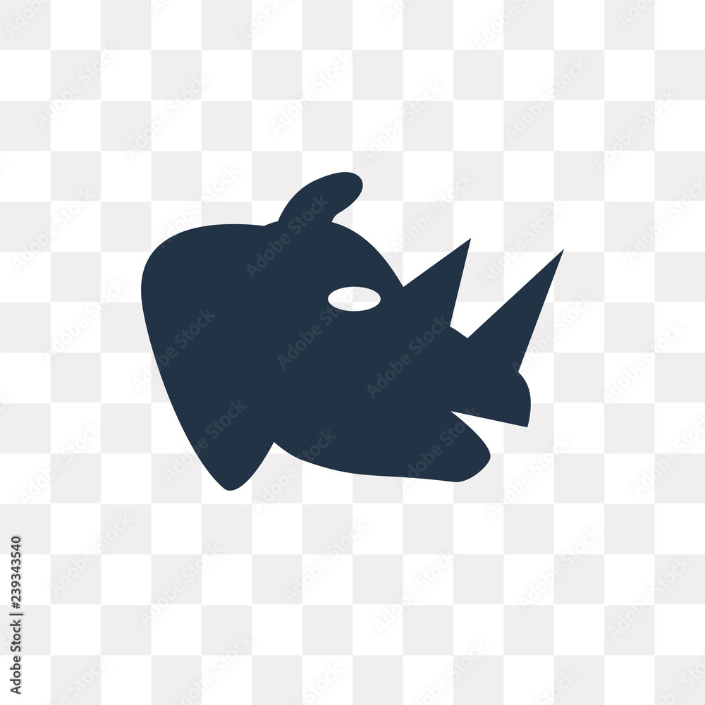 Rhino vector icon isolated on transparent background, Rhino ...