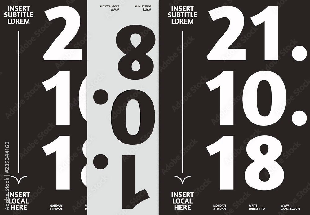 Black and White Event Poster Layout with Bold Text Stock Template ...