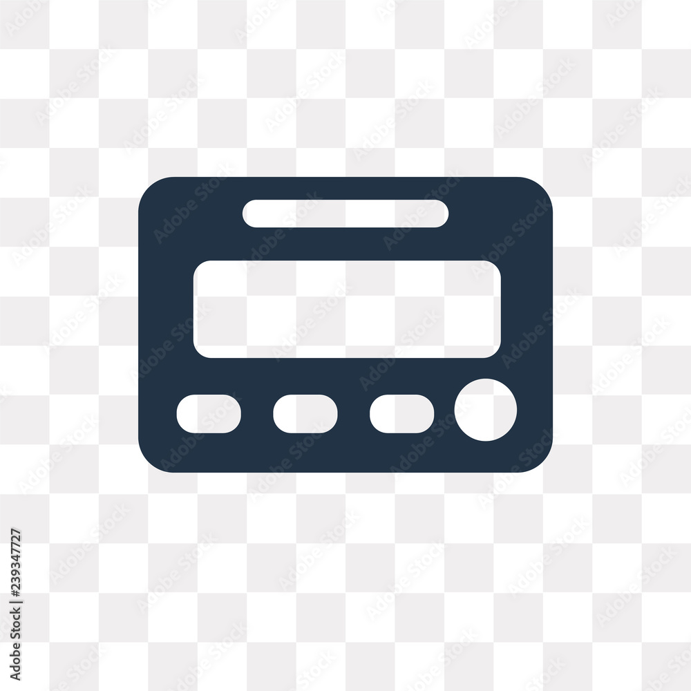 Pager vector icon isolated on transparent background, Pager ...