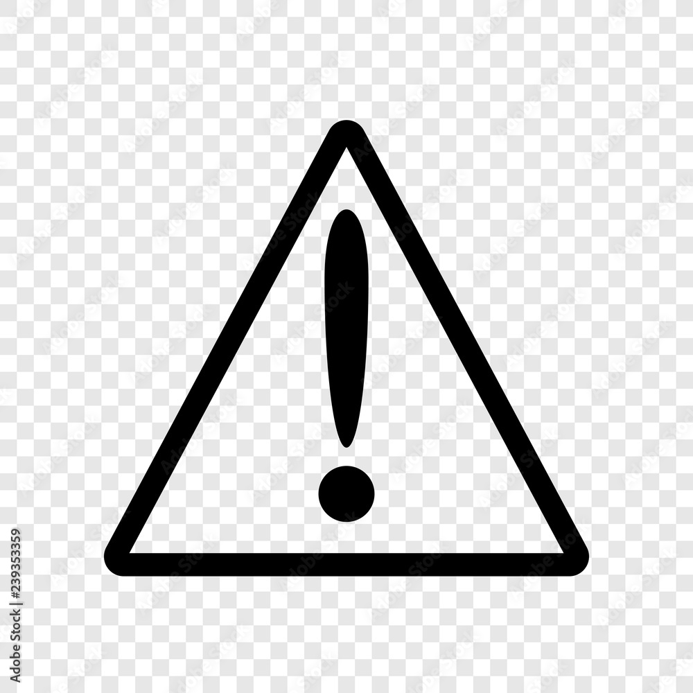 Warning triangle icon transparent grid Stock Vector | Adobe Stock