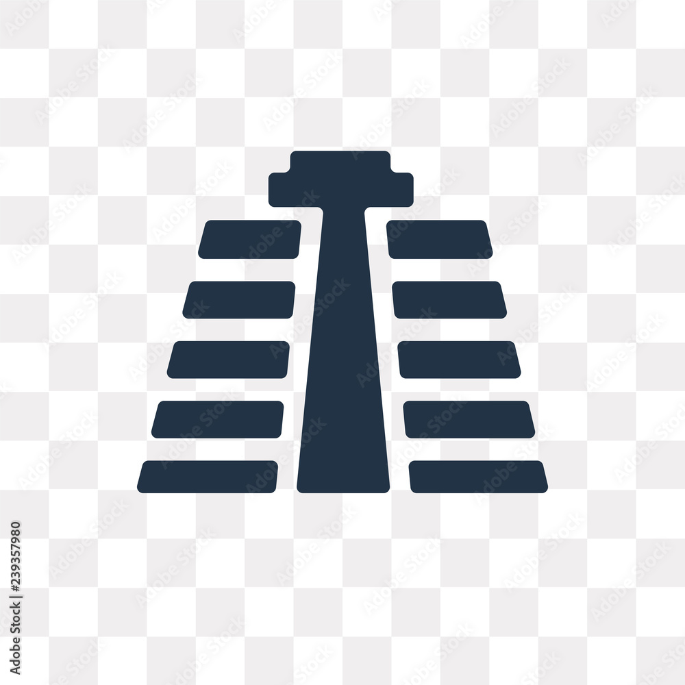 Chichen Itza vector icon isolated on transparent background, Chichen ...