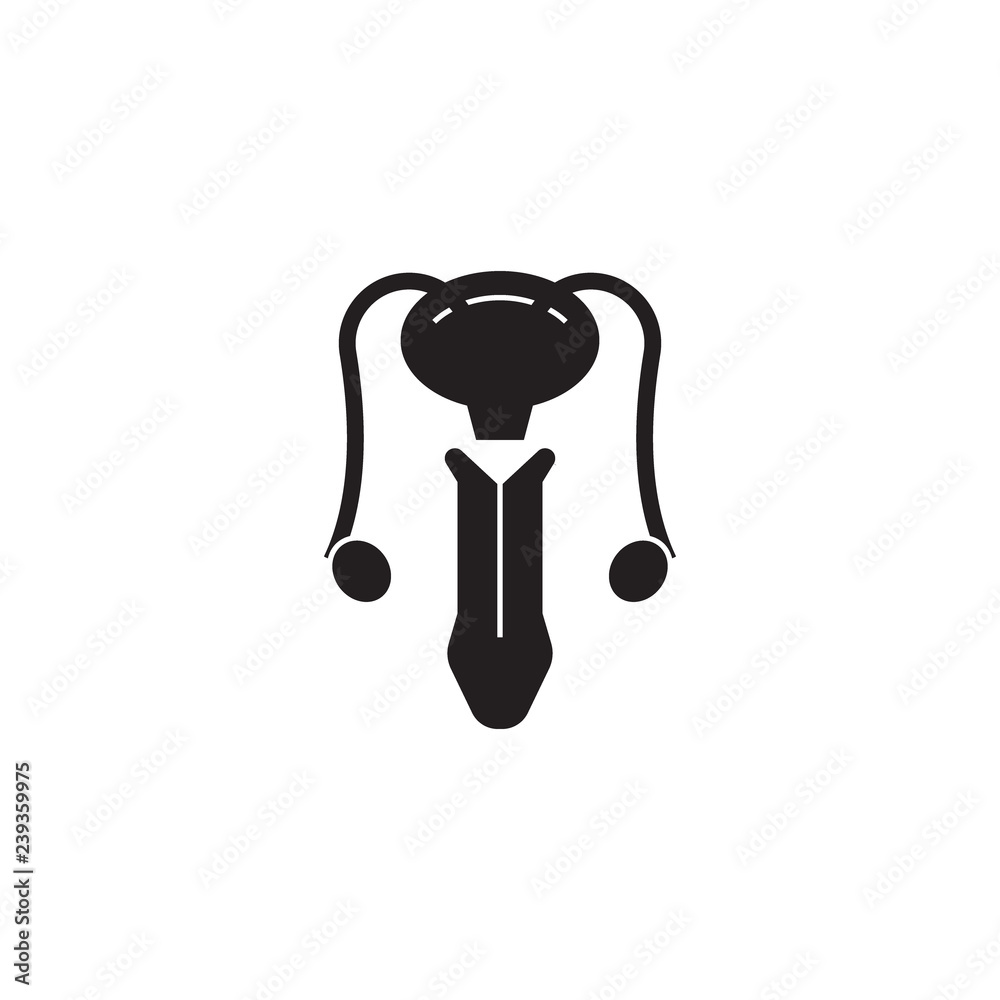 Male reproductive system black vector concept icon. Male reproductive ...