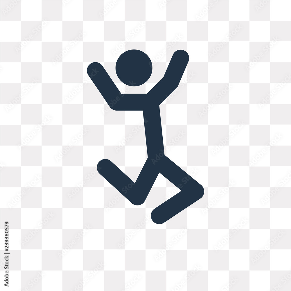 Jumping vector icon isolated on transparent background, Jumping ...