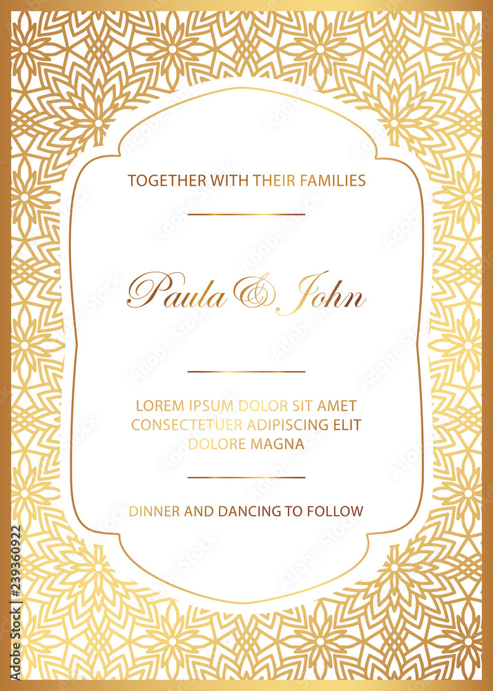 Stylish Wedding Card. Vector illustration. Stock Vector | Adobe Stock