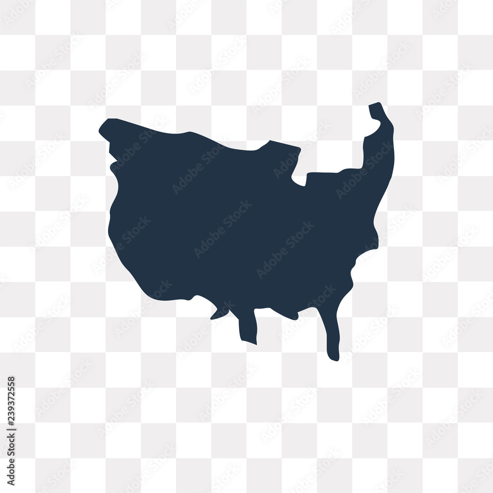 US map vector icon isolated on transparent background, US map ...