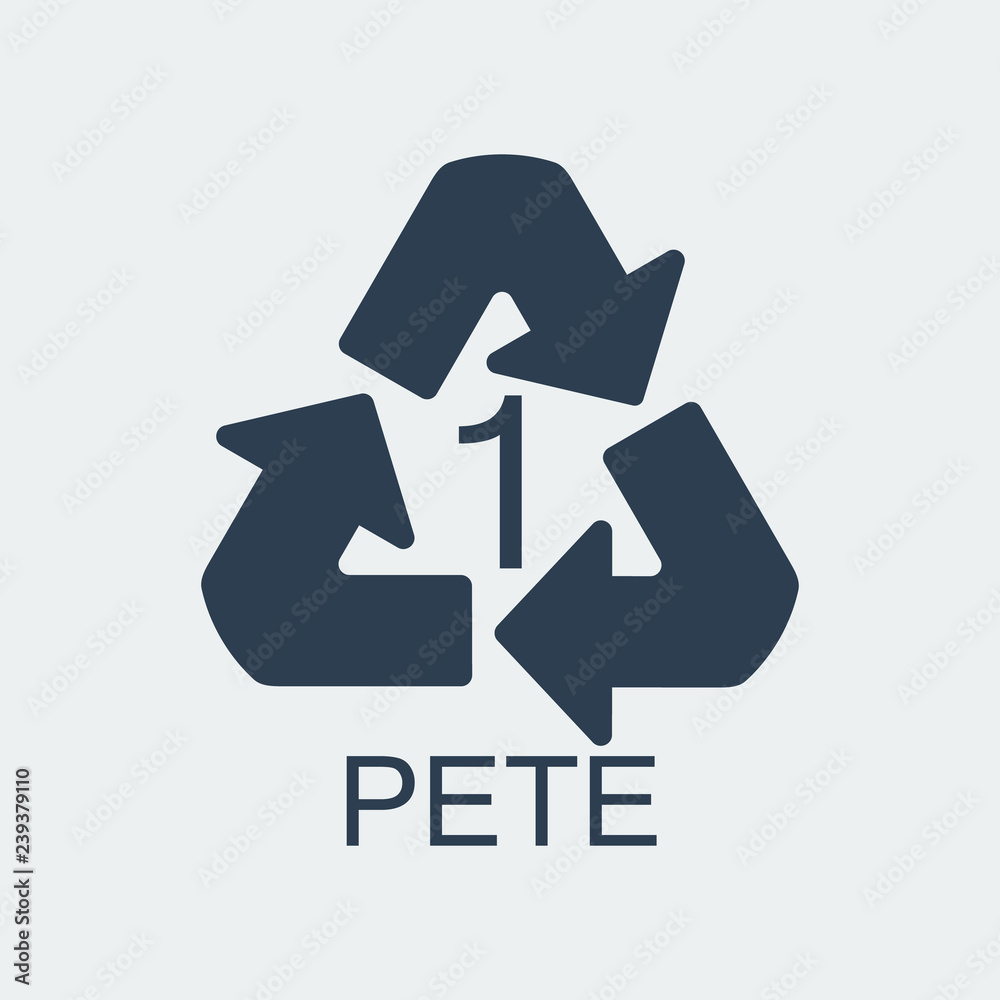 Plastic recycling symbol PETE 1,Wrapping Plastic, Label. Vector ...