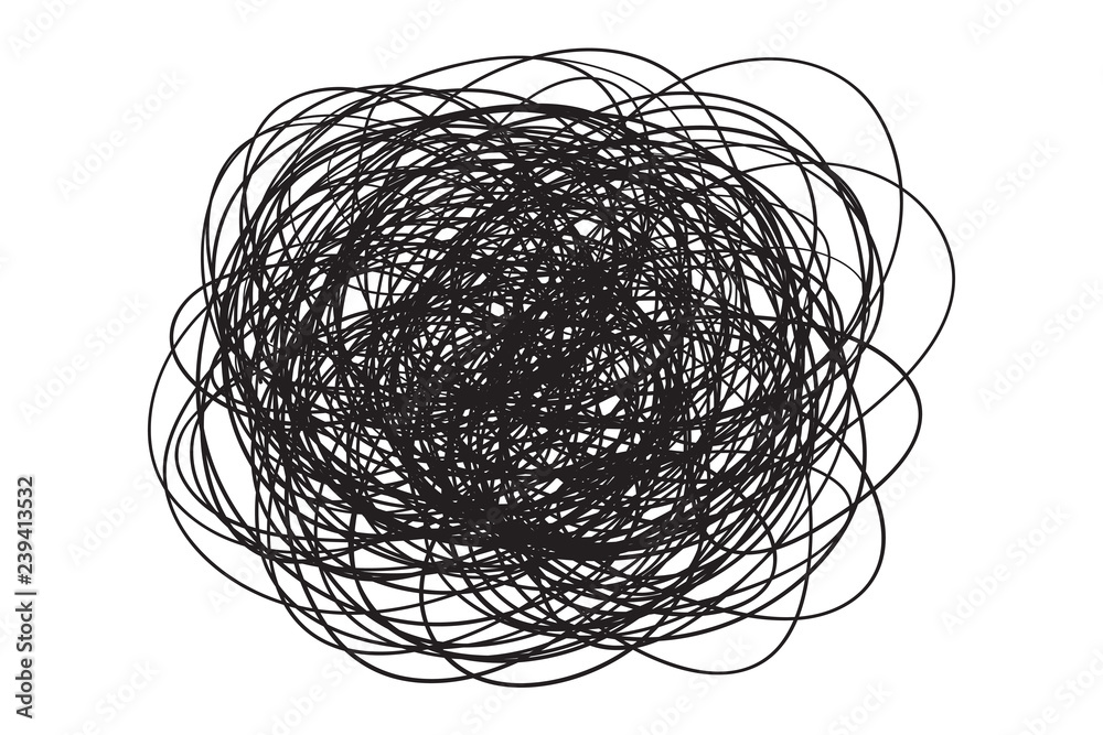 Chaos waved wallpaper. Chaotic pattern on white. Tangled texture with ...