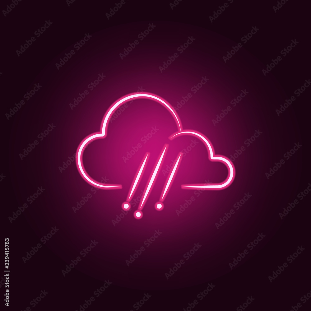 weather sign of rain with hail icon. Elements of Weather in neon style ...