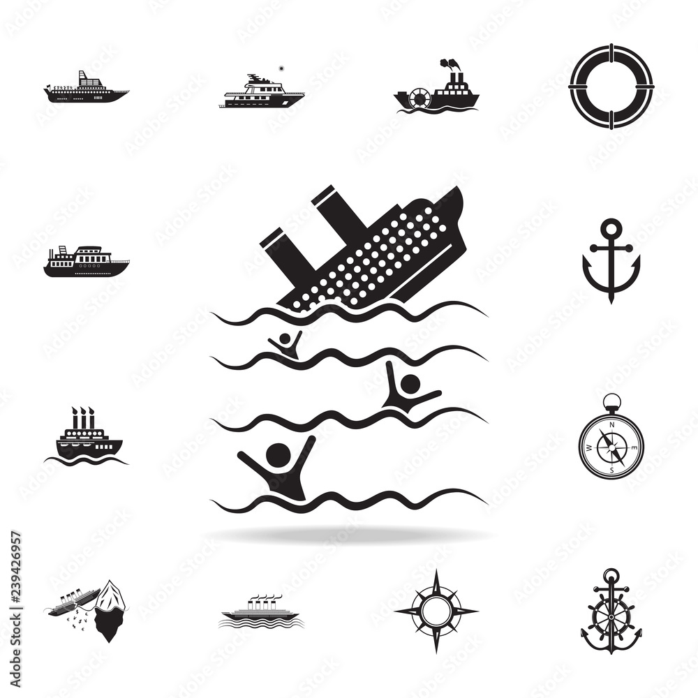 the ship is sinking icon. Detailed set of ship icons. Premium graphic ...