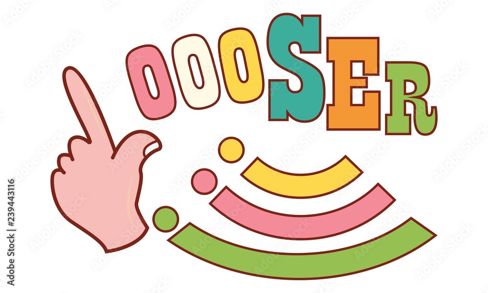 Vector cartoon illustration of loser sign. Isolated on white background ...