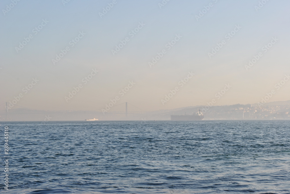 Ships Covered by Mist on the Sea Stock Photo | Adobe Stock