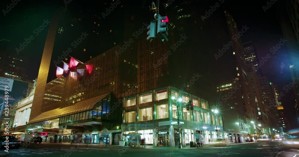 New York City busy intersection at night timelapse. Stock Video | Adobe ...