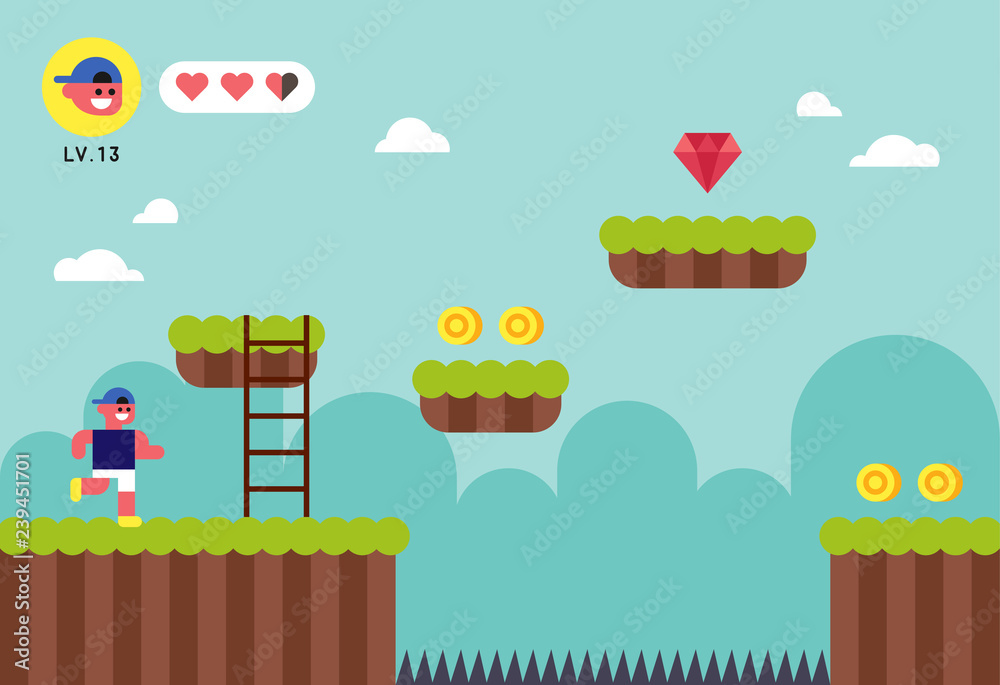 Computer game play concept illustration. flat design vector graphic ...