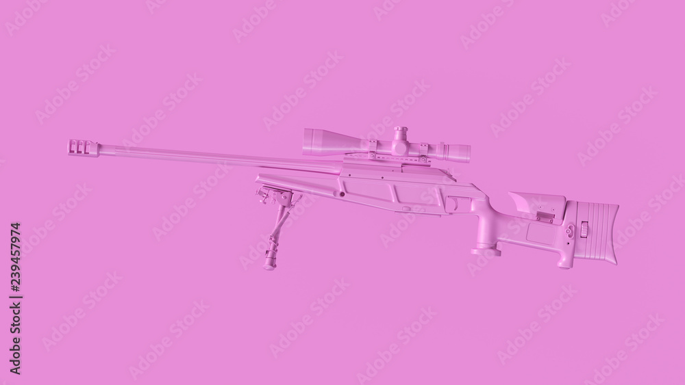 Pink Sniper Rifle 3d Illustration 3d Rendering Stock Illustration ...