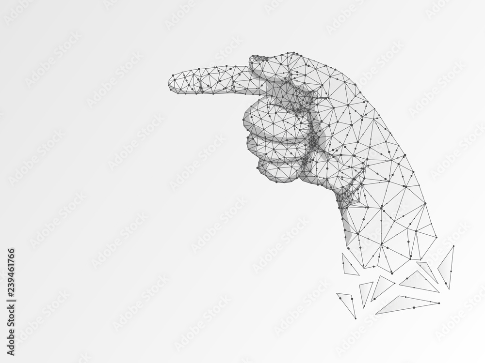 Origami Sign language G letter, hand that use the visual-manual ...