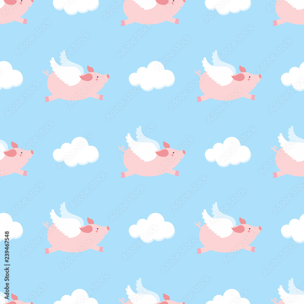 Pig wallpaper pattern Stock Vector | Adobe Stock