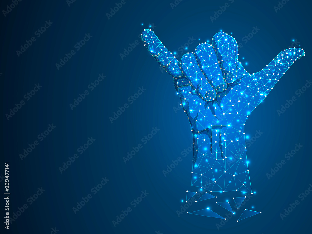 Sign language X letter, low poly model of human hand pointing, showing ... Sign language X letter, low poly model of human hand pointing, showing ...