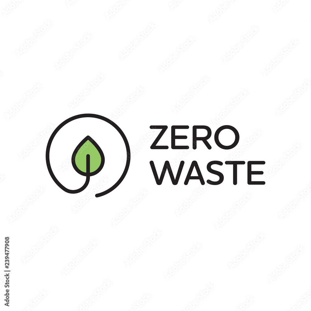 Vector Zero Waste Logo Design Stock Vector | Adobe Stock