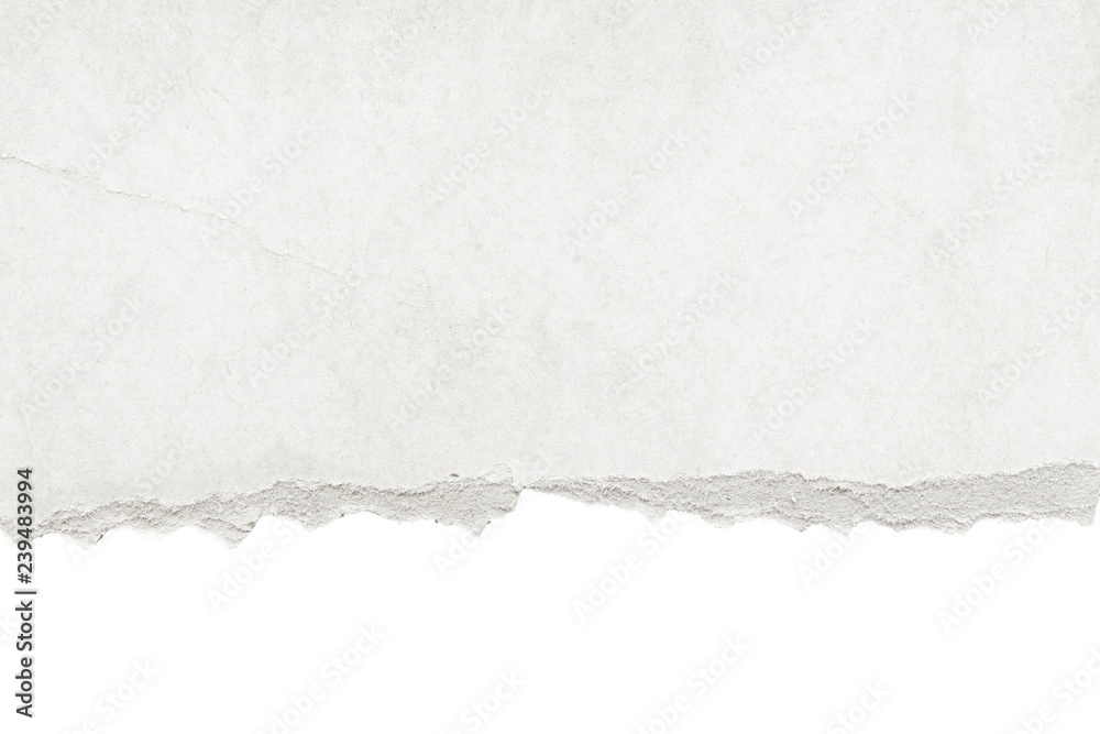Recycled white torn horizontal note paper texture, light background ...