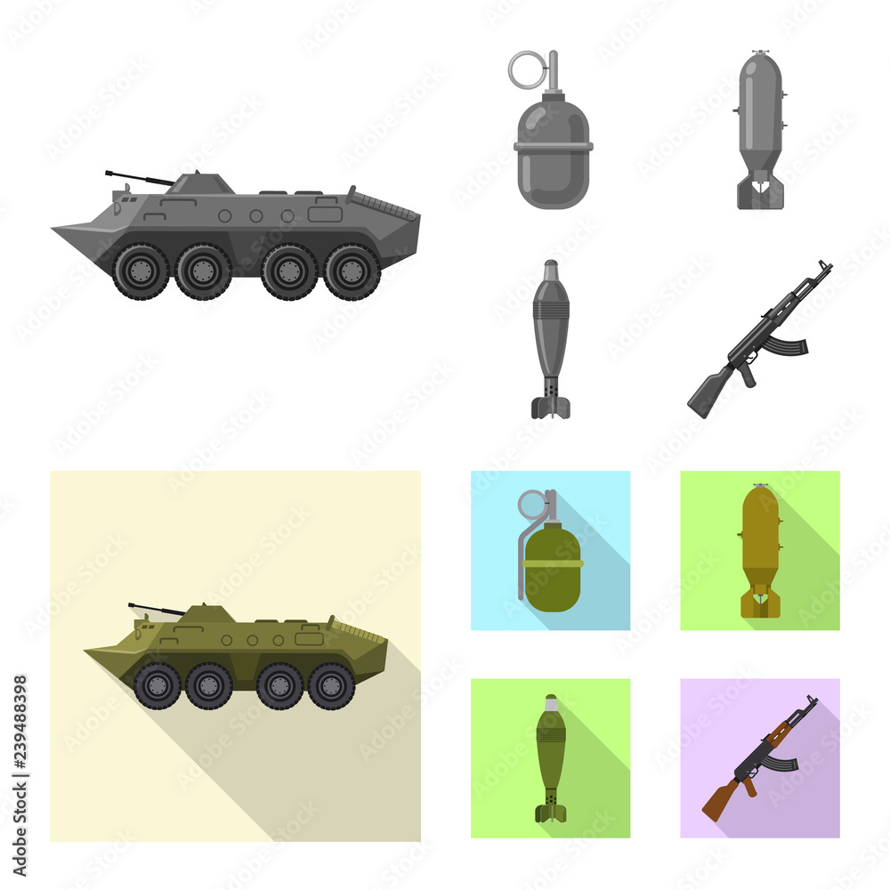 Vector design of weapon and gun icon. Set of weapon and army stock ...