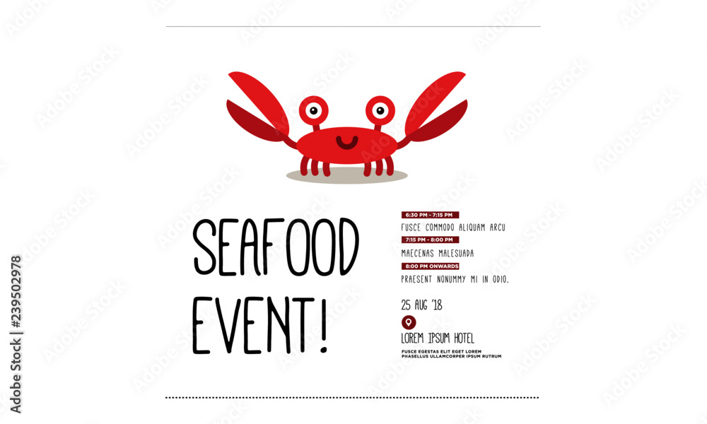 Seafood Festival Event Invitation Design with Where and When Details ...