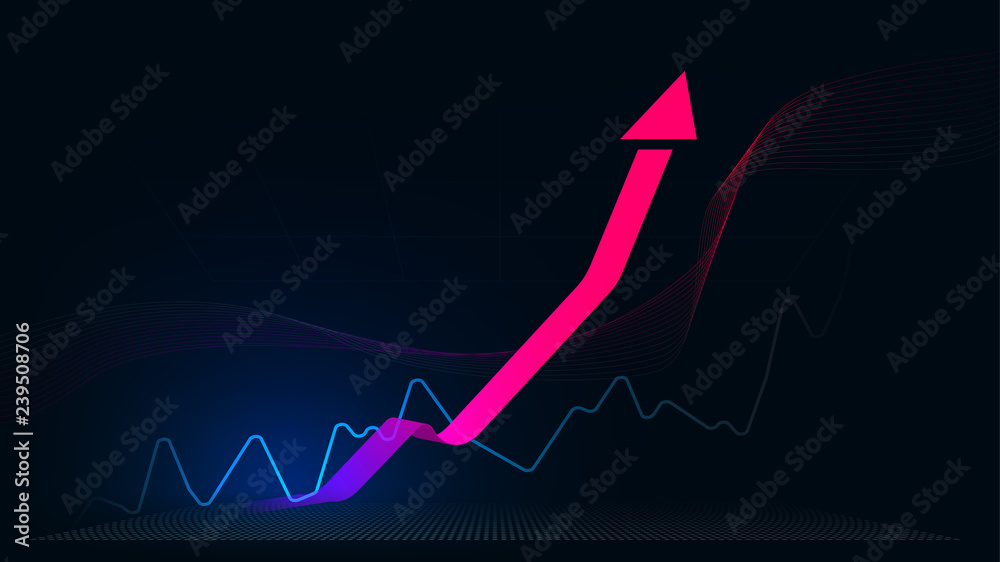 Arrow graph concept background Stock Vector | Adobe Stock