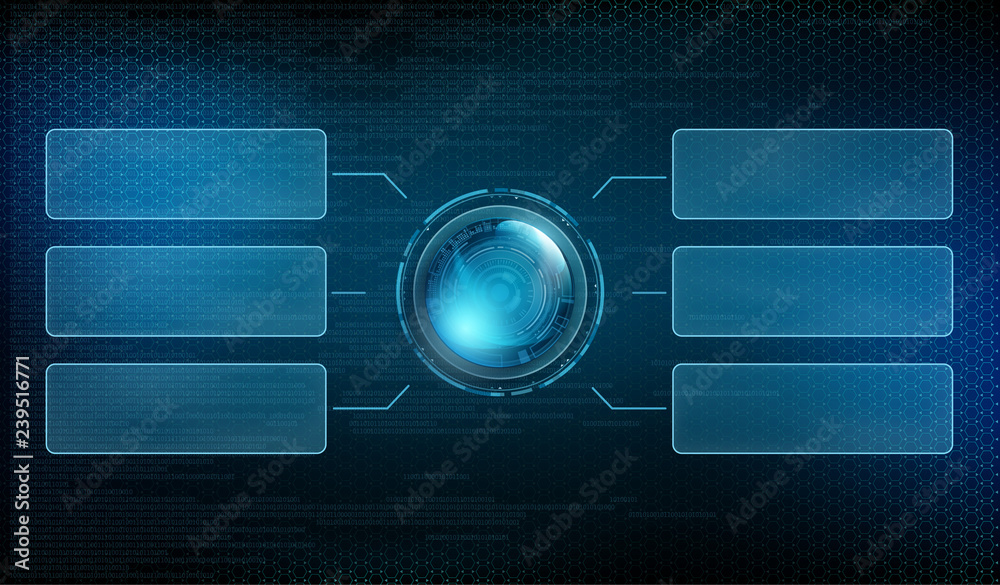 Futuristic technology background with HUD dashboard interface Stock ...