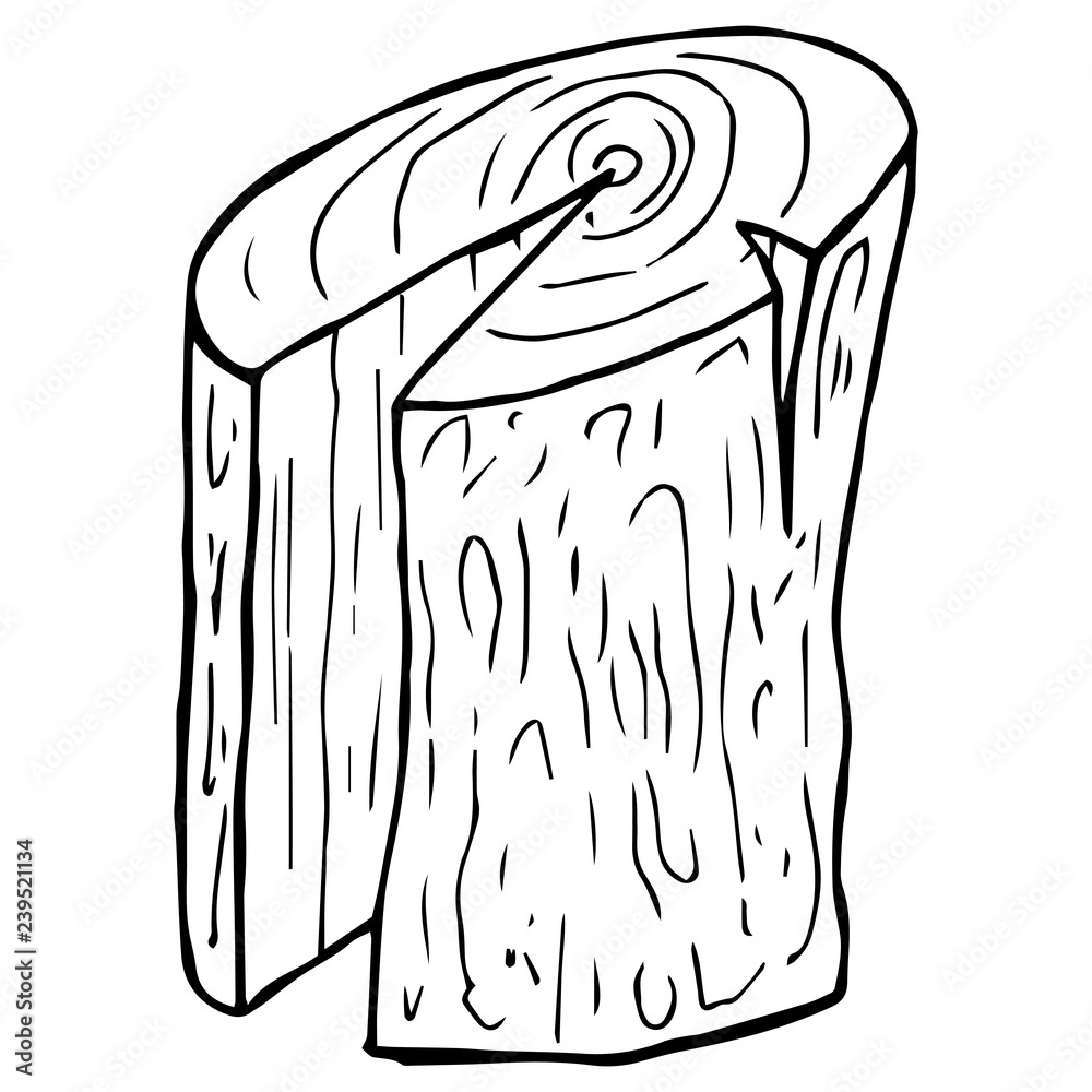 Log icon. Vector illustration of a log, wood texture. Hand drawn log ...