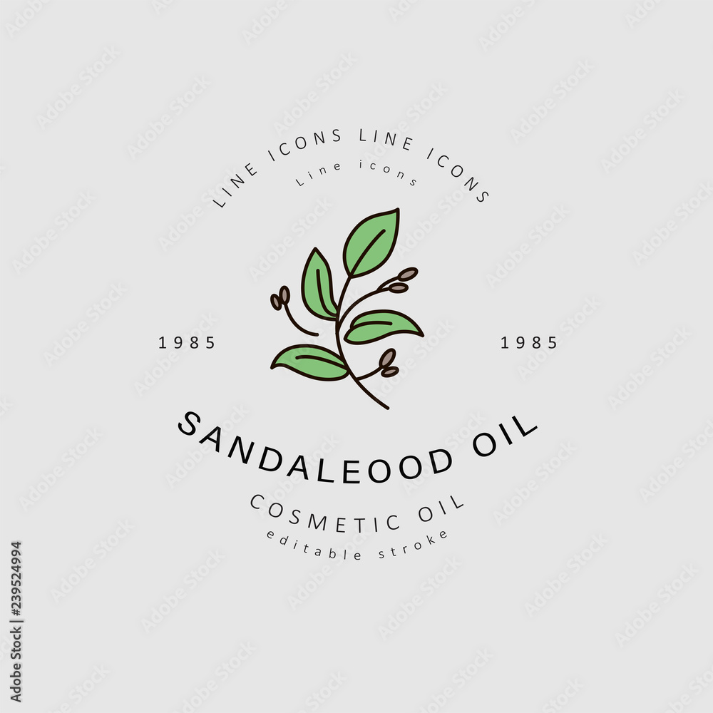 Vector icon and logo for natural cosmetics oil care dry skin. Editable ...