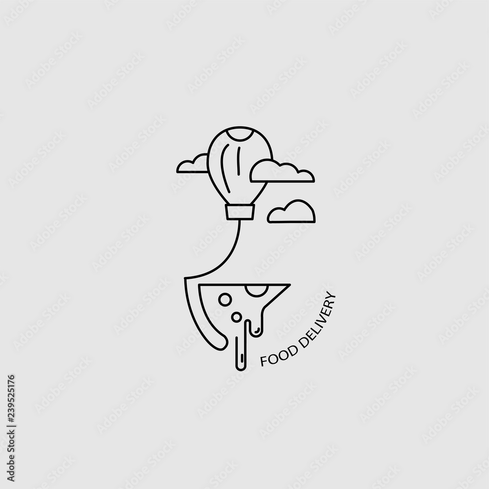 Vector icon and logo for food online deliwery. Editable outline stroke ...